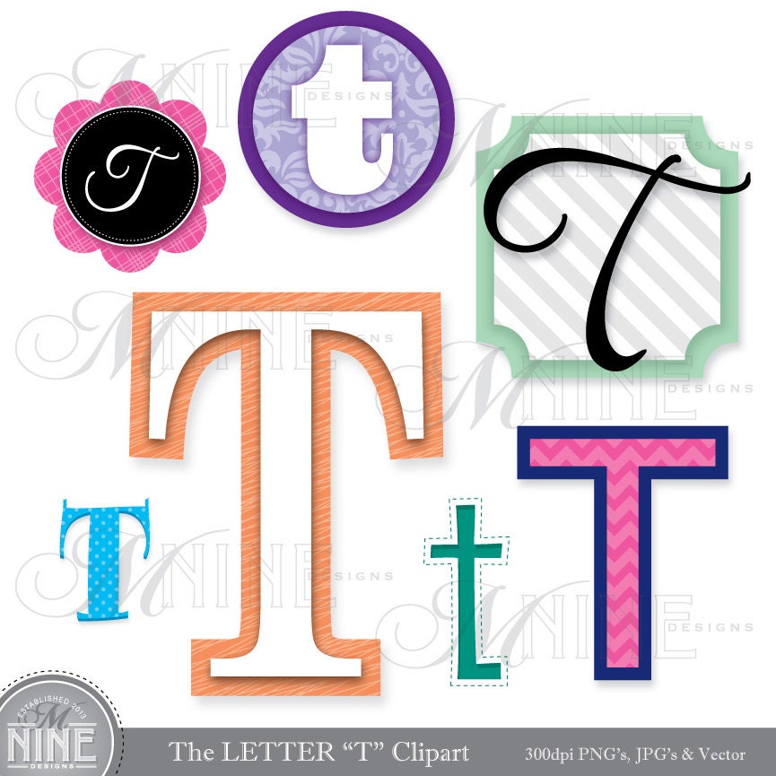 LETTERS CLIPART Letter T Clip Art Graphics Vector by MNINEDESIGNS