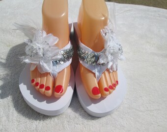 BLING FLIP FLOPS, bridal flip flops, prom flip flops, sequin flip flops ...