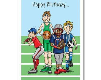 Sports birthday card | Etsy
