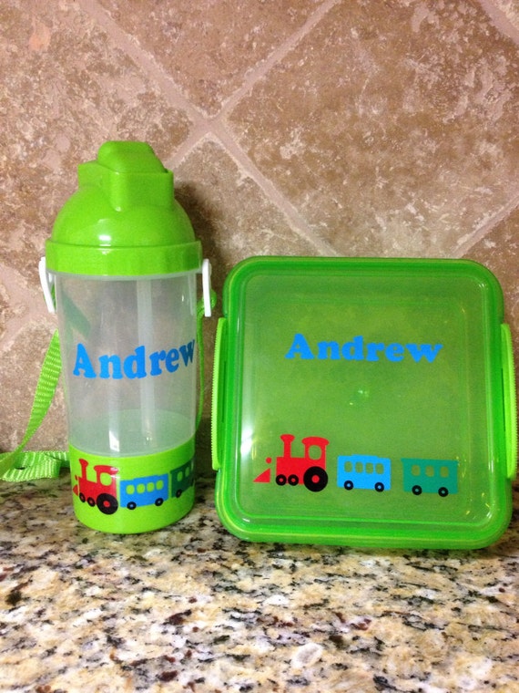 Items similar to Water bottle with snack storage and matching sandwich ...