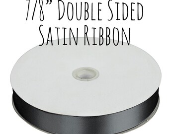 Silver Ribbon Satin Ribbon 7/8 Ribbon Grosgrain by AnnaSeeSupplies