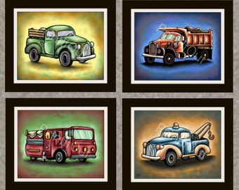 Unique truck art print related items | Etsy