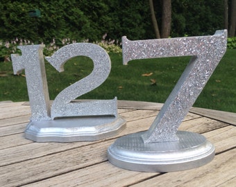 Popular items for glitter table number on Etsy