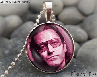 Genuine Sterling Silver Bono Musician Original Art Painting Pendant ...