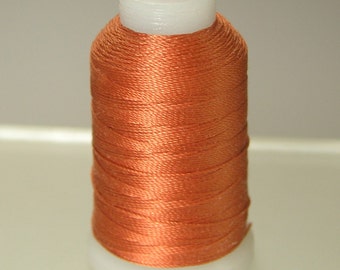 Vintage Gudebrod Bros Silk Thread Spool, Copper Orange, Size F