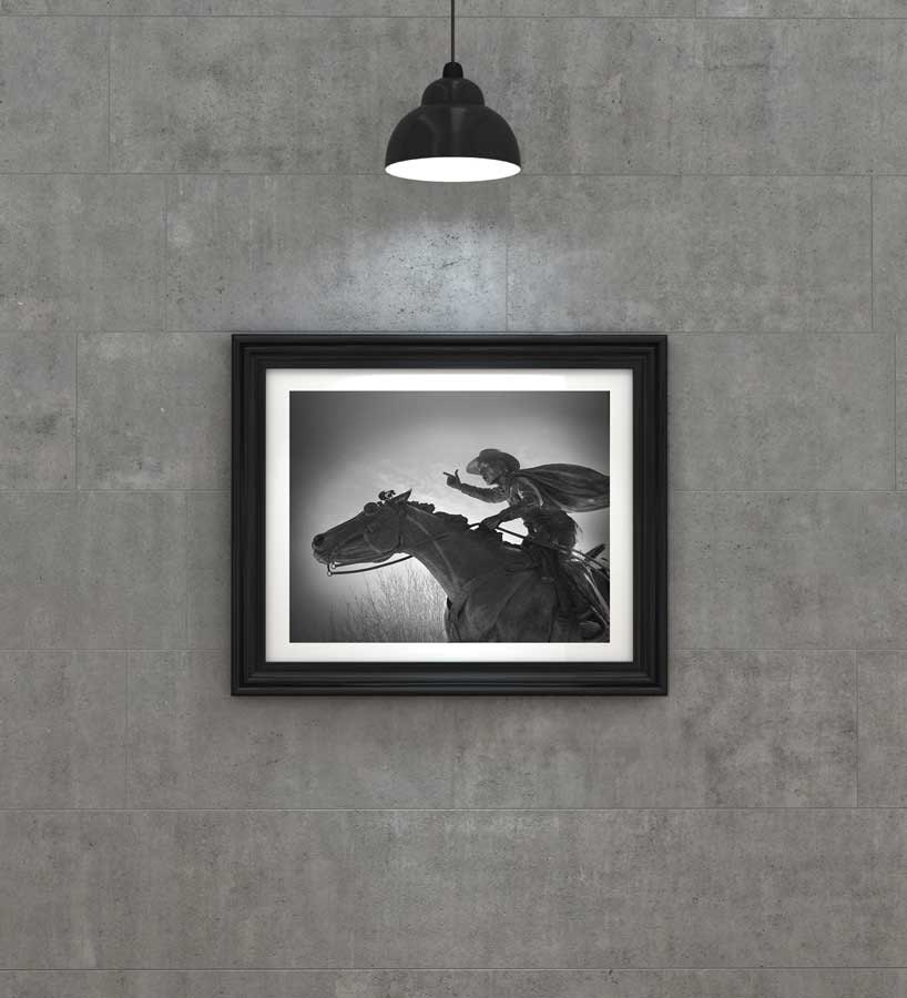 Texas Tech Masked Rider Black and White Wall Art TTU Campus