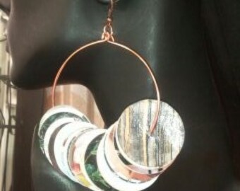 Long Curl Hoop Earrings