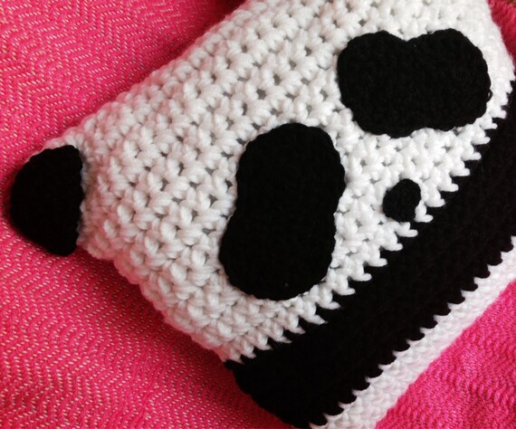 Items similar to Crochet Panda Pillow, Panda Pillow, Nursery Pillow ...