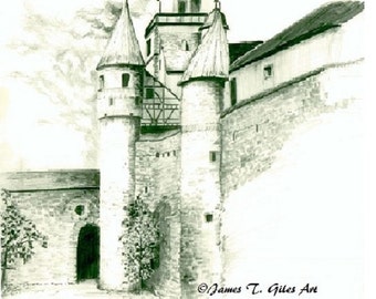 White castle art | Etsy