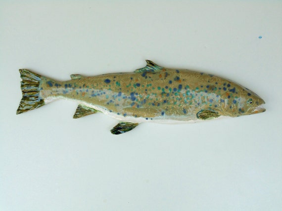 Atlantic Salmon Ceramic art fish wall hanging