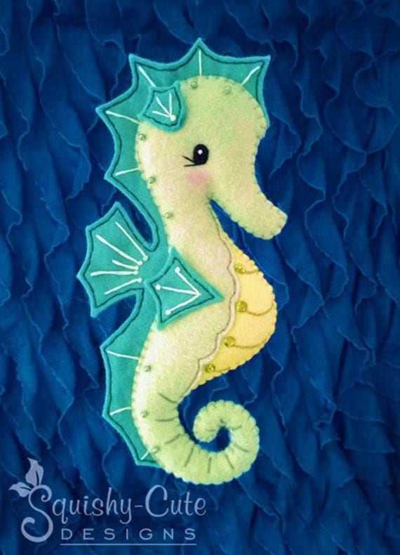 Seahorse Sewing Pattern PDF Ocean Stuffed Animal Felt