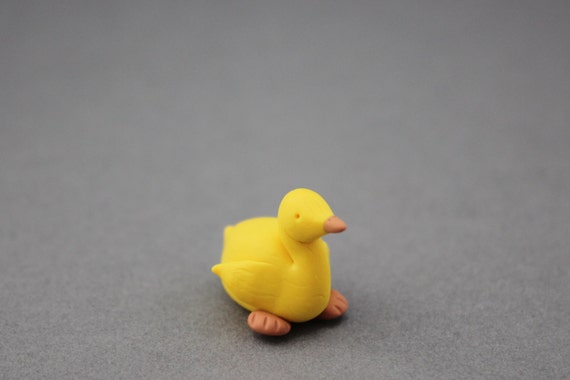 Items similar to duckling figurine polymer clay duck totem tiny baby ...