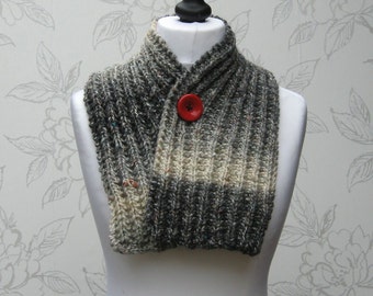 Knitted button scarf | Etsy