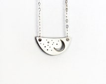 Unique silver moon jewelry related items | Etsy