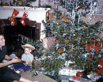 Vintage Kodachrome Transparency "Christmas Morning" 1950's