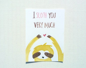 Popular items for sloth card on Etsy