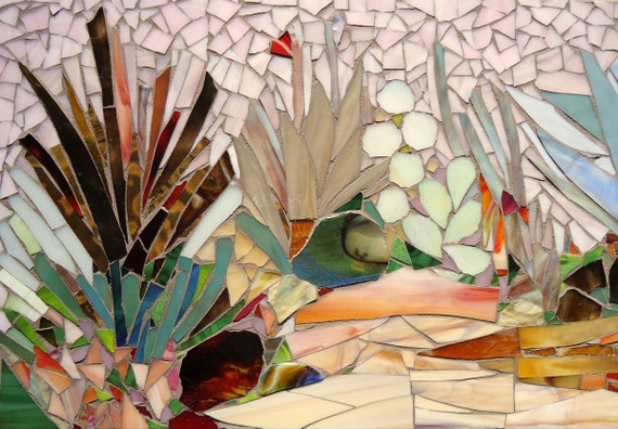 CACTUS GARDEN MOSAIC art made to order by ParadiseMosaics on Etsy
