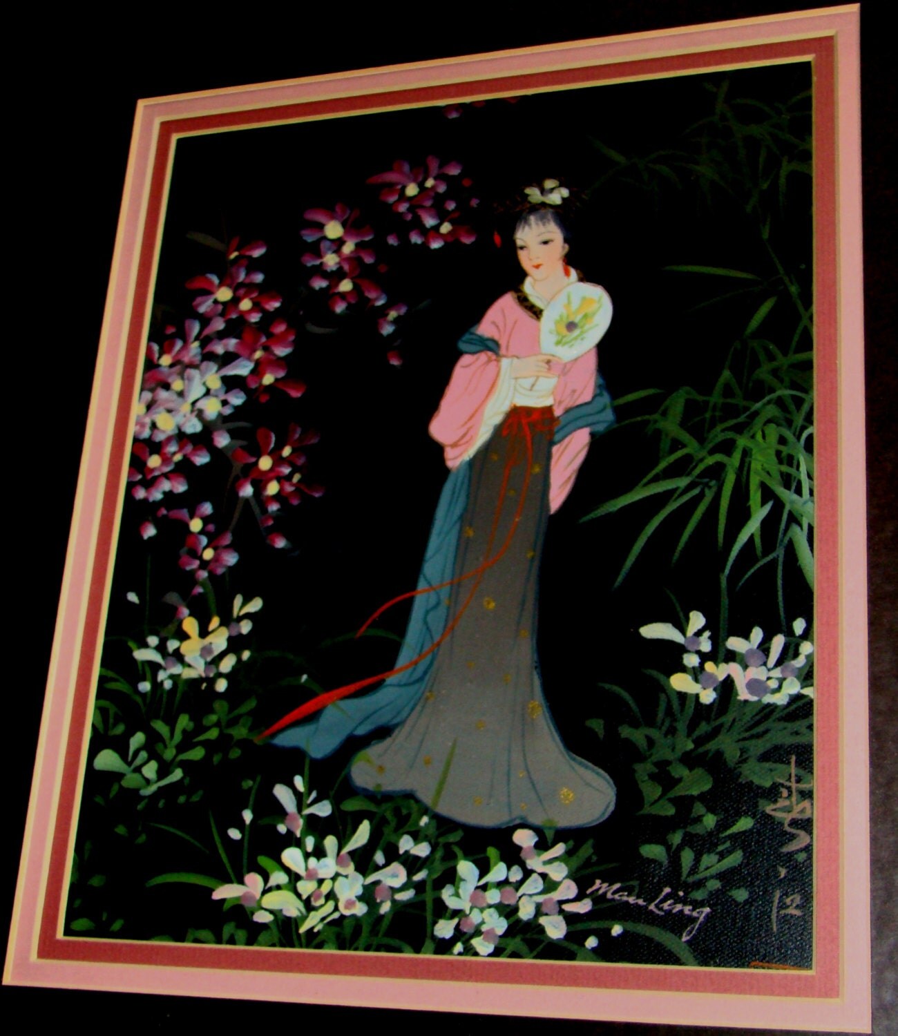 Chinese / Oriental Oil Painting Canvas Authentic Art Geisha