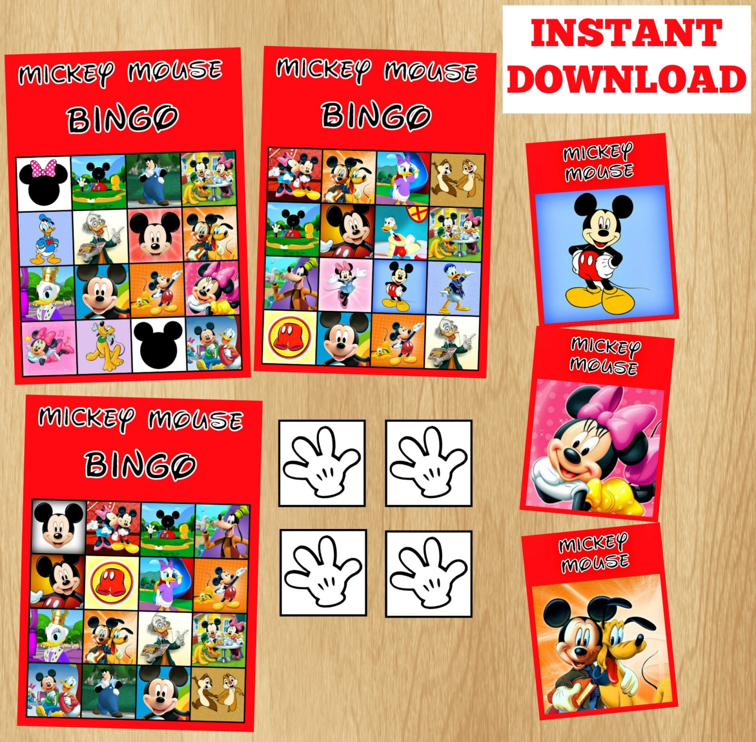 Mickey Mouse Bingo Cards