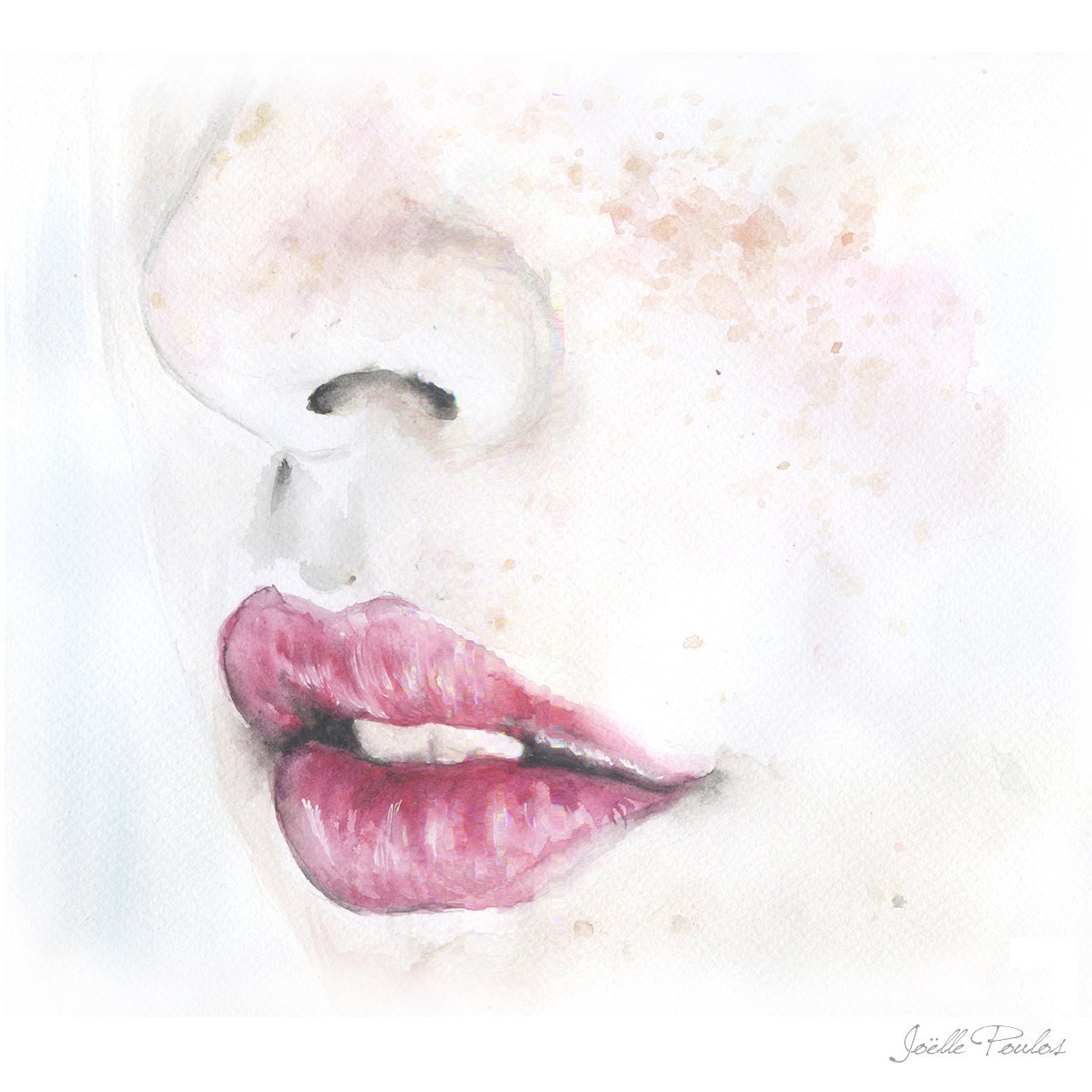 Lips Painting Lips Print Original Painting Watercolor Lips