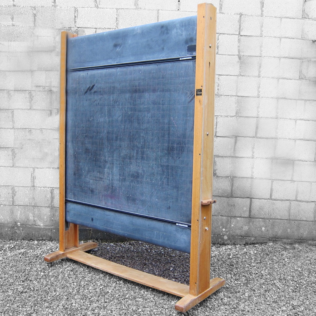XL HUGE 1950s Vintage Original Roller School Revolving Blackboard Chalk ...