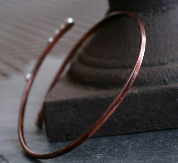 studded upper arm band rustic copper adjustable armlet arm