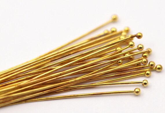 Long Ball Pin 50 Raw Brass Ball Pins 70x0.7mm Brc 229
