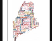 Typographical Maps by ParisPhotoShop on Etsy