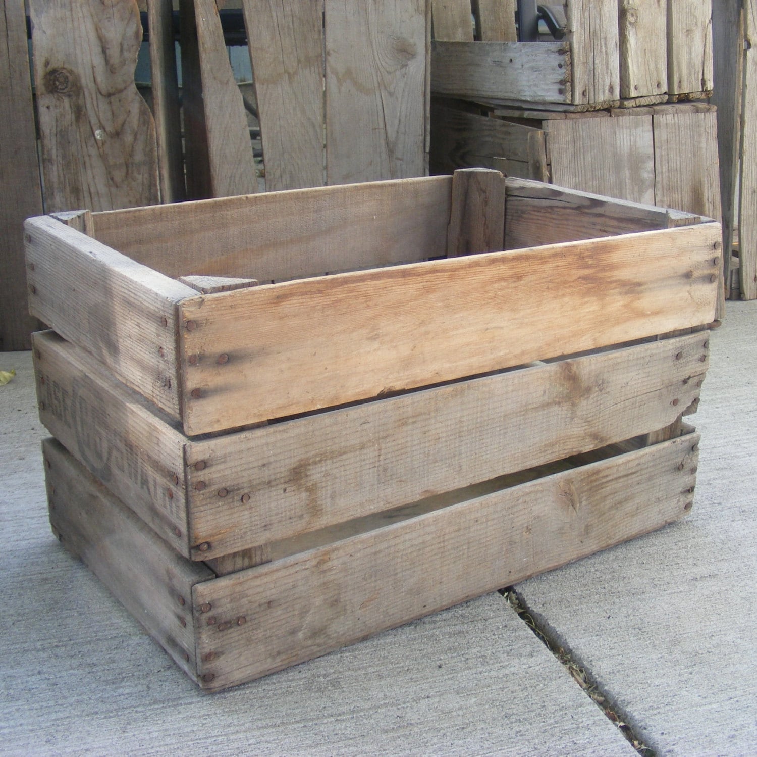 Apple Crate Fruit Box Rustic Vintage Wood Box 1950’s Stadelman ...