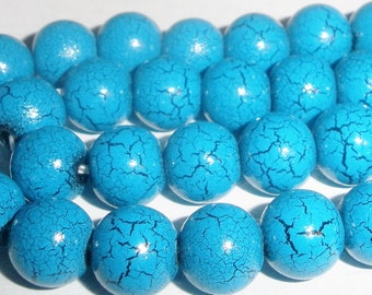 Popular items for blue crackle glass on Etsy