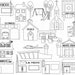 My Community Buildings in FRENCH Clipart: 300 dpi transparent