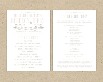 Wedding Program wedding reception wedding thank you.