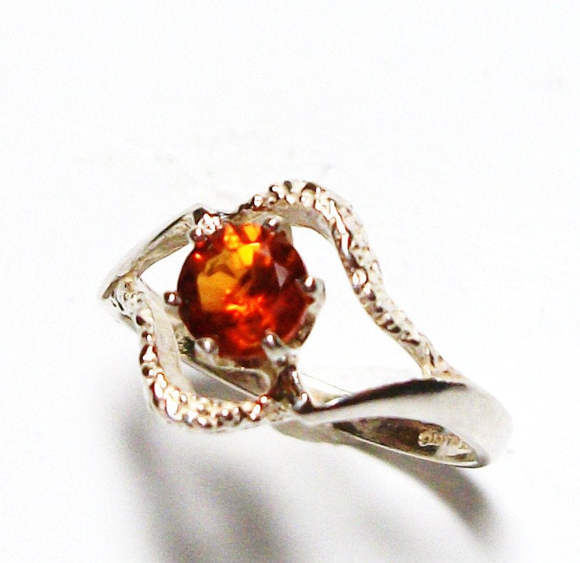 Citrine ring Orange ring solitaire ring birthstone ring