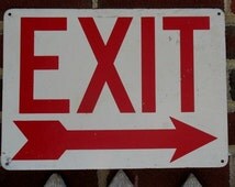 Popular items for metal exit sign on Etsy