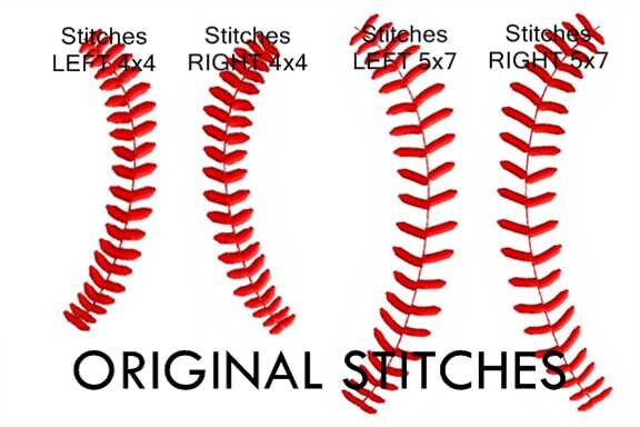 Baseball Softball Stitches Machine Embroidery Digital Design