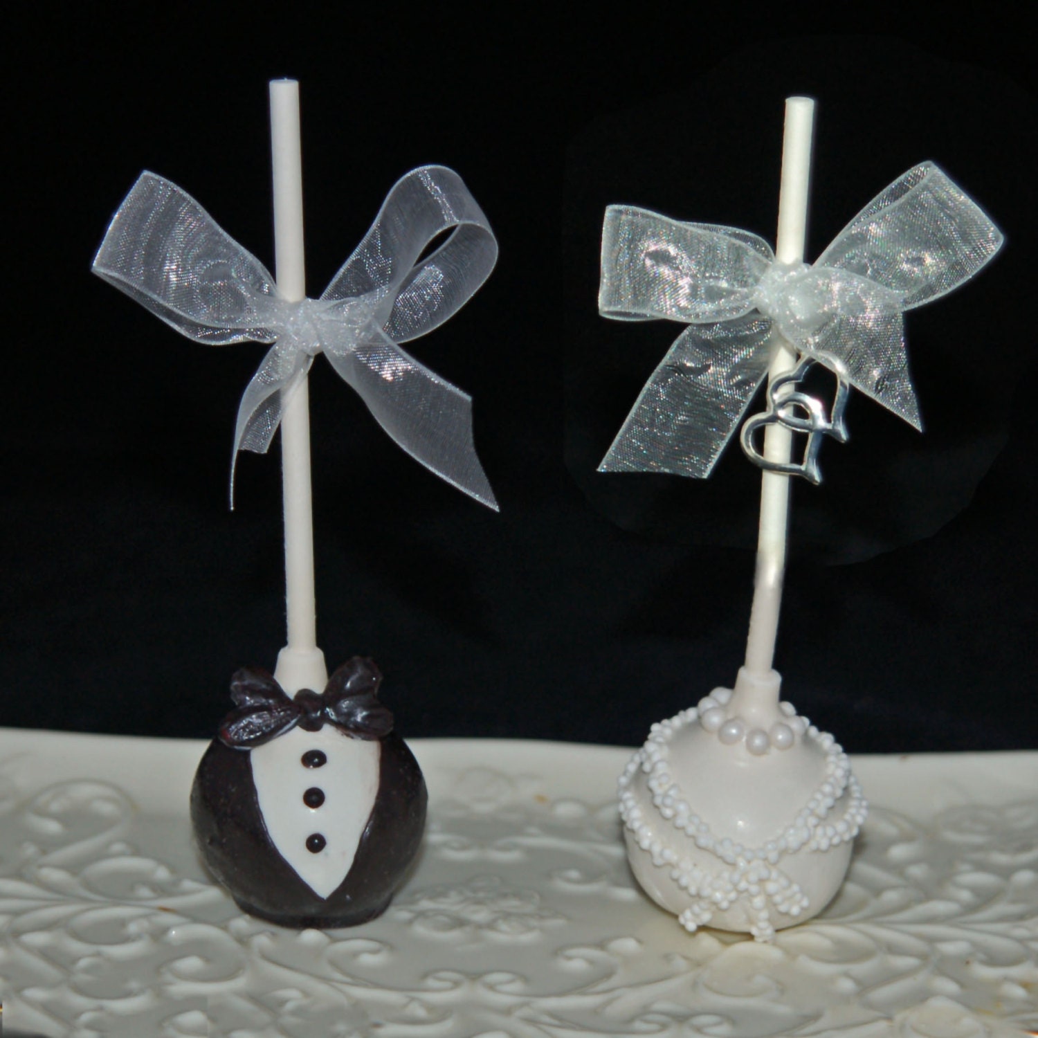 BRIDE AND GROOM Cake Pops Wedding Favors Bridal Showers Out