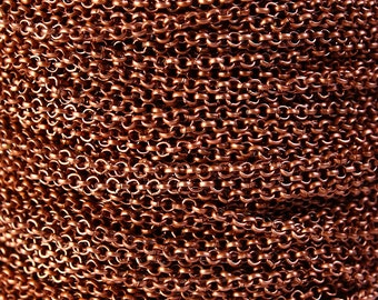 Flat rolo chain | Etsy