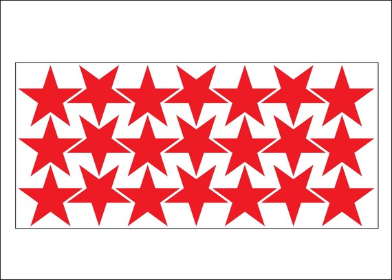 Star-shaped vinyl stickers 1.5in many colours available