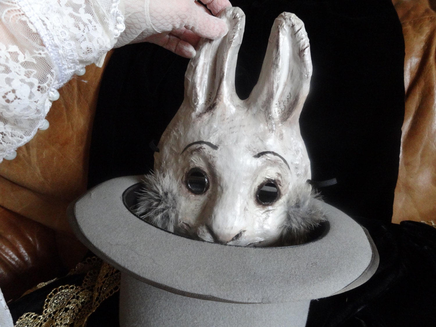 Paper animal masks Paper mache rabbit mask hare by MiesmesaBerni