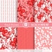 Red Digital Paper Red Floral Paper Pack Red Scrapbook Paper