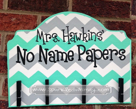 No Name Papers Sign for Classroom by SparkledWhimsy on Etsy
