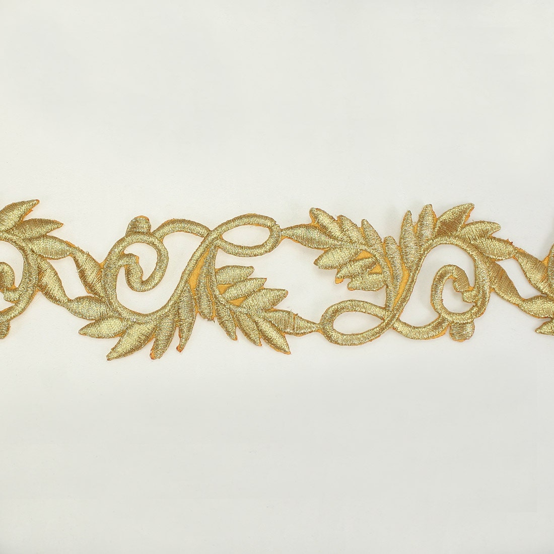 Iron on Metallic gold lace by the yard gold embroidery lace