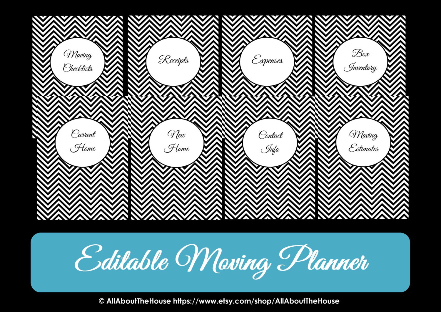 GREEN EDITABLE Moving Planner Checklist Binder by AllAboutTheHouse