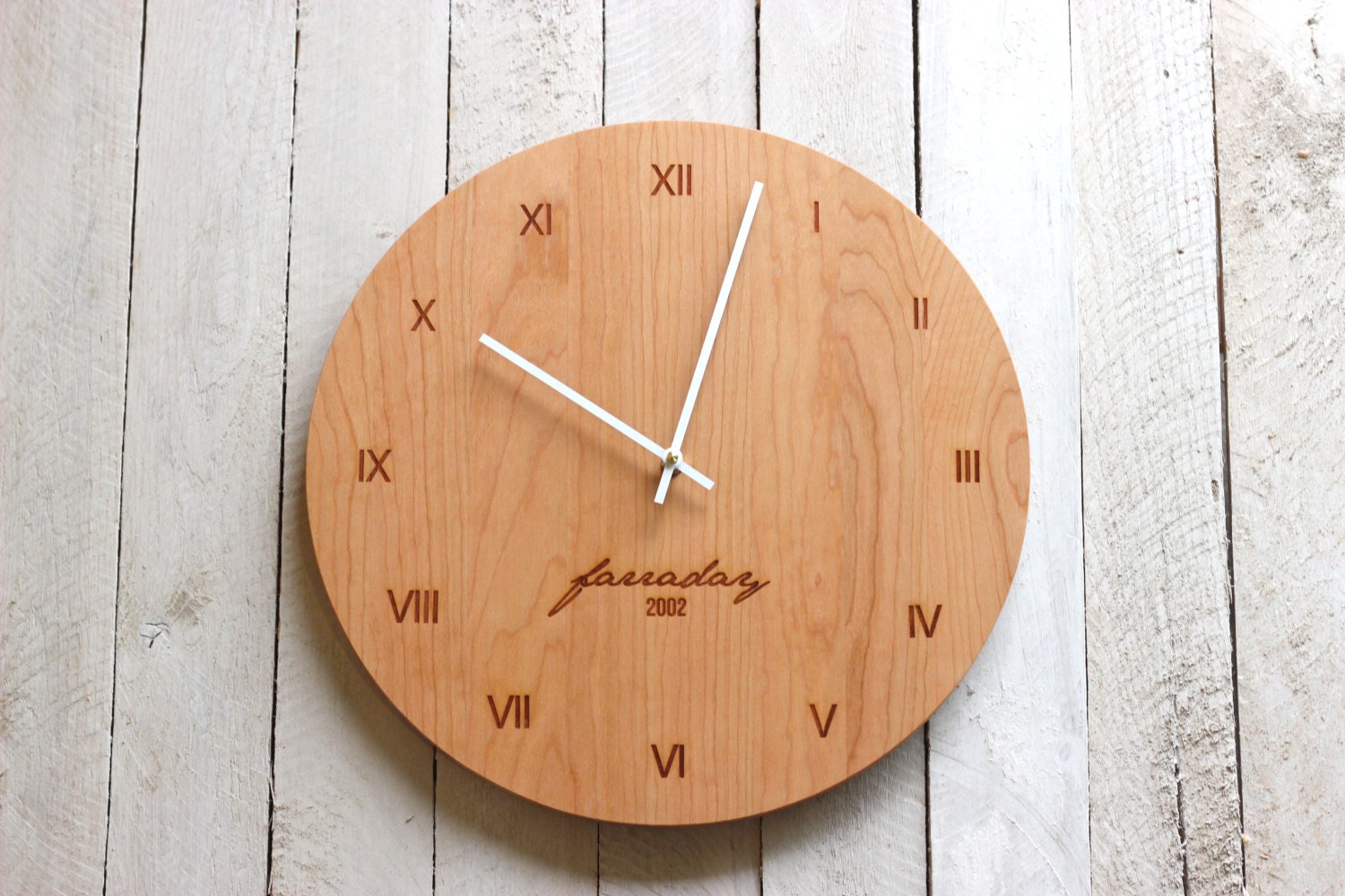 Custom Personalized Wood Wall Clock Modern Design Name And Custom Personalized Wood Wall Clock Modern Design Name And