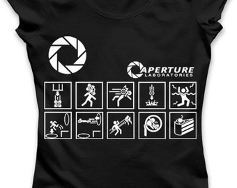 9135 APERTURE SCiENCE LABORATORiES Ladies T-SHiRT inspired by PORTAL ...