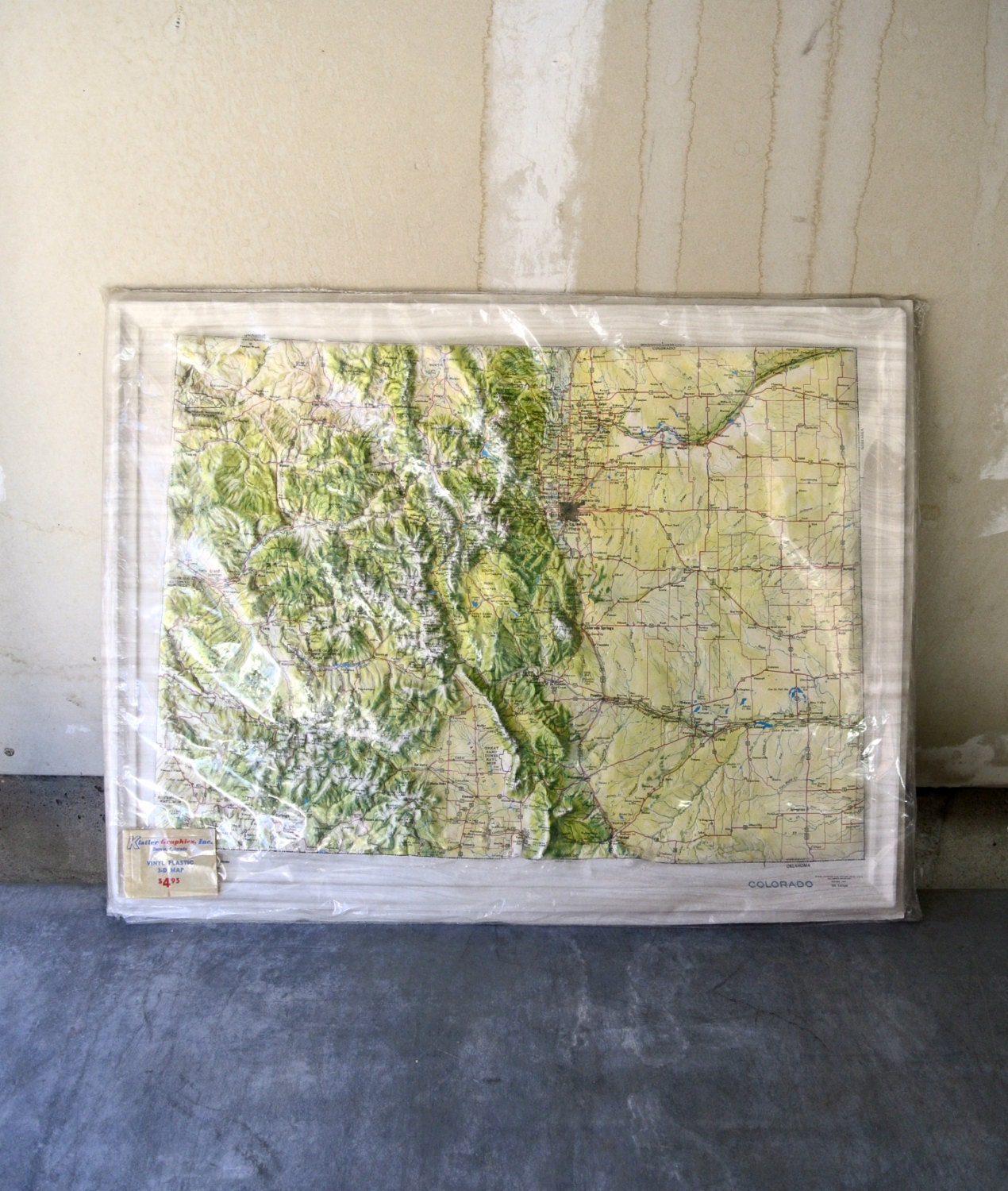 Vintage Kistler Graphics 3D map of Colorado Educational