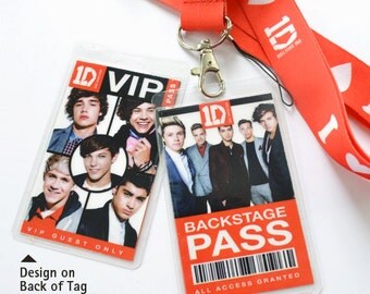 One Direction Band VIP Pass Lanyard, Keychain, Cellphone, MP3 Holder ID Tag