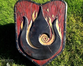 Plastidipped Fire Nation Shield, Combination Punch/Back strapping ...