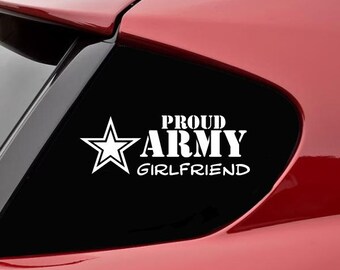 Slap-Art™ design -Proud army girlfriend Vinyl Decal Sticker funny joke ...