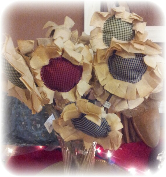 Items similar to Primitive flowers on Etsy